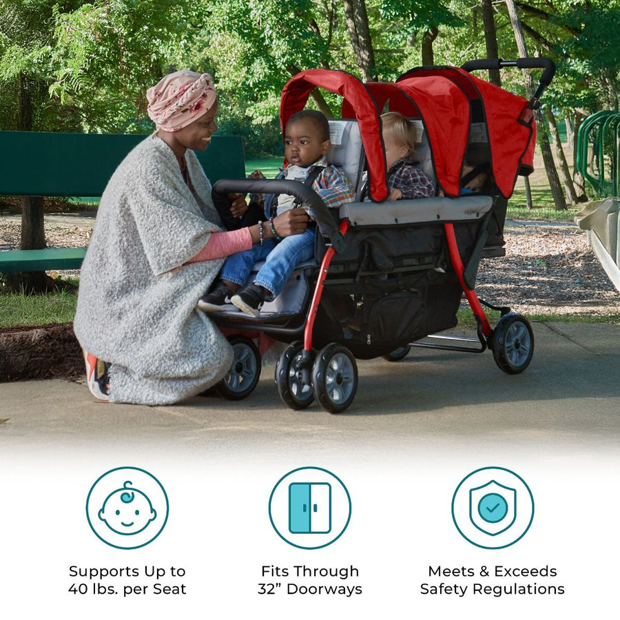 #18613 Gaggle® Trio Sport Tandem Stroller, RED - Factory Select