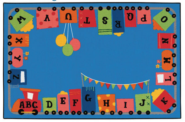 #12627 Alphabet Fun Train, 8' x 12' Rectangle Rug - Factory Select