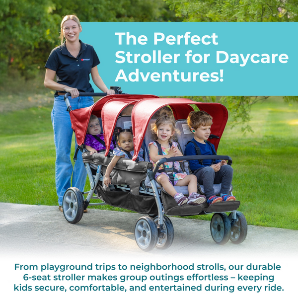 #59920 Gaggle® Jamboree 6-Passenger Stroller, Red/Black - Factory Select