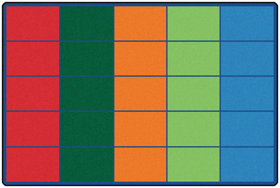 #11989 Colorful Rows Seating Rug - seats 25, 6' x 9' Rectangle ...