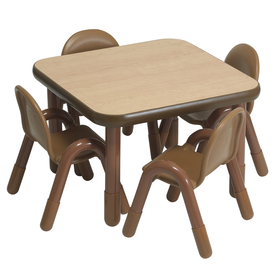 #45885 BASELINE Preschool 30" Square Table & Chair Set - Natural Wood ...