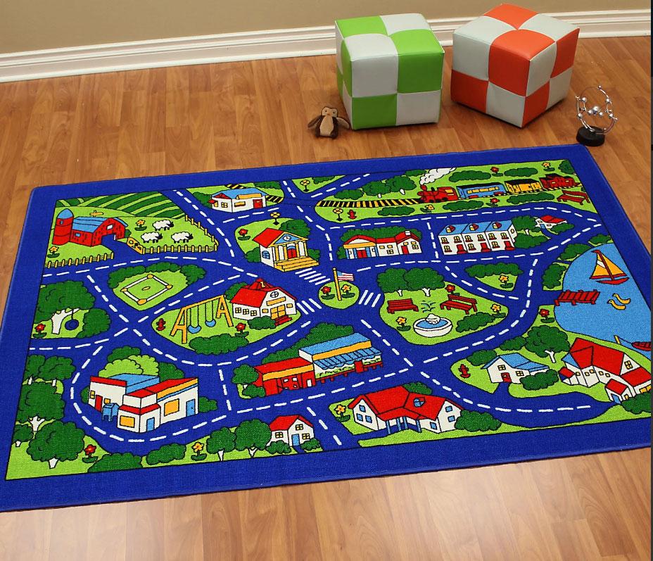 #31995 Blue Street Map Carpet 39" x 58" - Factory Select