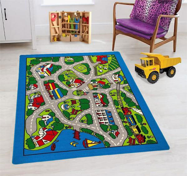 #31996 Grey Street Map Carpet 39" x 58" - Factory Select